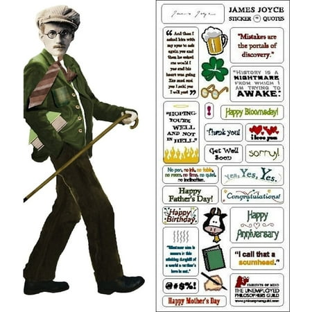 James Joyce Quotable Notable - Die Cut Silhouette Greeting Card and ...