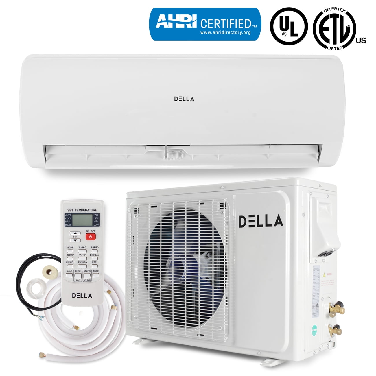 Della Air Conditioner Inverter Ductless Wall Mount Mini Split System