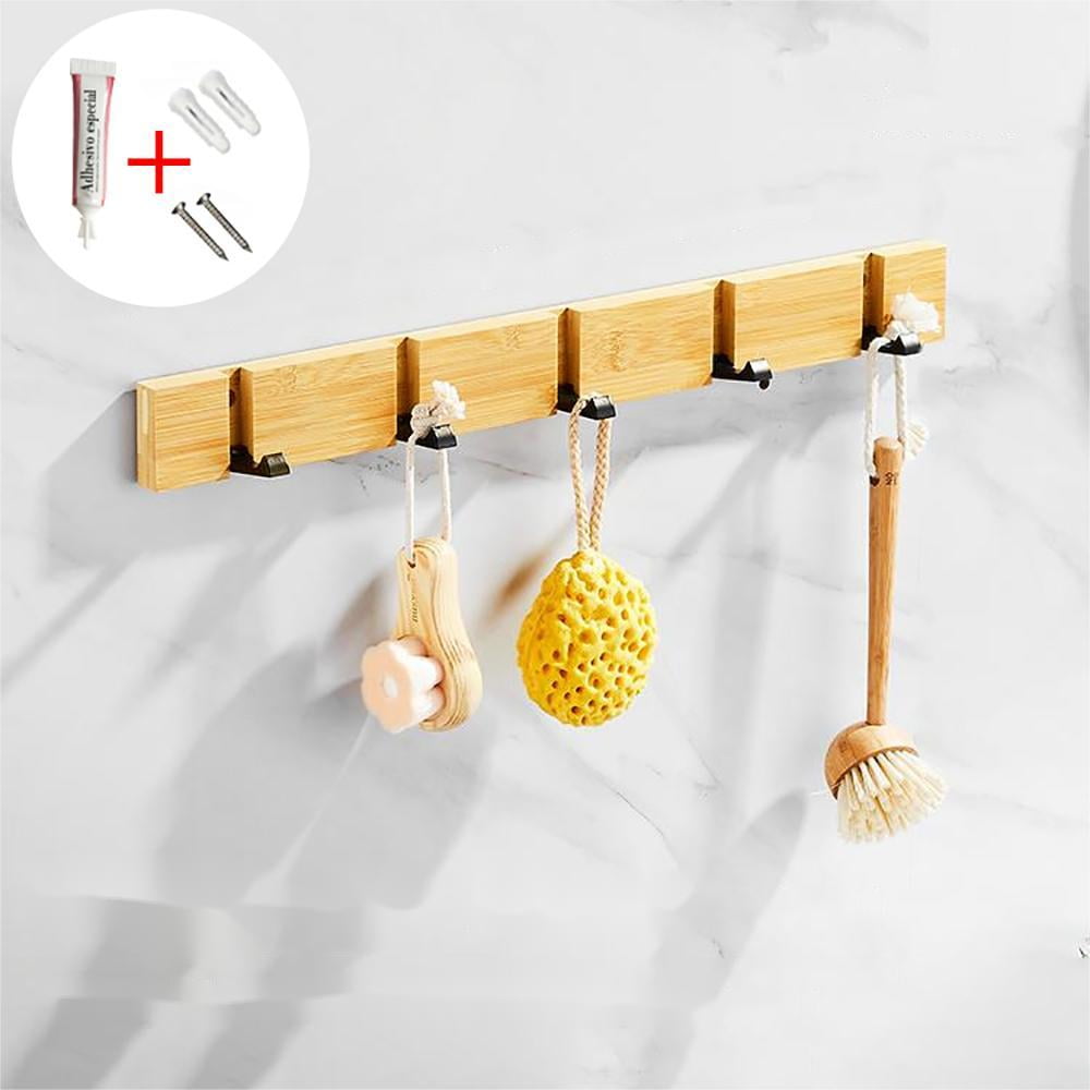 Vrurc Folding Coat Hook, Retractable Hooks, Heavy Duty Wall Mount ...