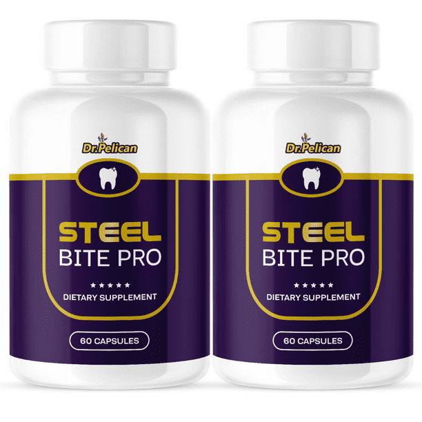 Steel Bite Pro-Teeth & Gums/Oral Health/Pain Sensitivity-2 Bottles-120 ...