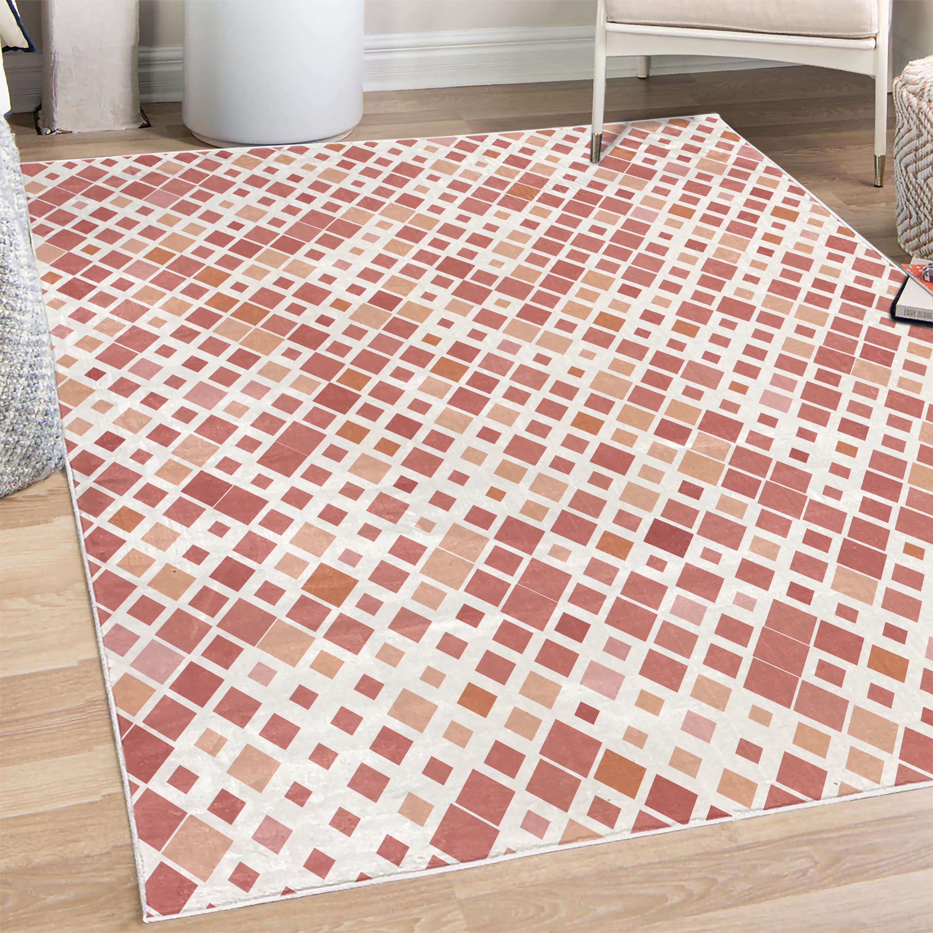 Ethnic Decorative Rug, Retro Mosaic Creative Pattern Square Rhythm ...