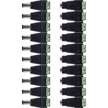 Guy-Tech 10 Pairs 12V Male+Female 2.1x5.5MM DC Power Jack Plug Adapter ...