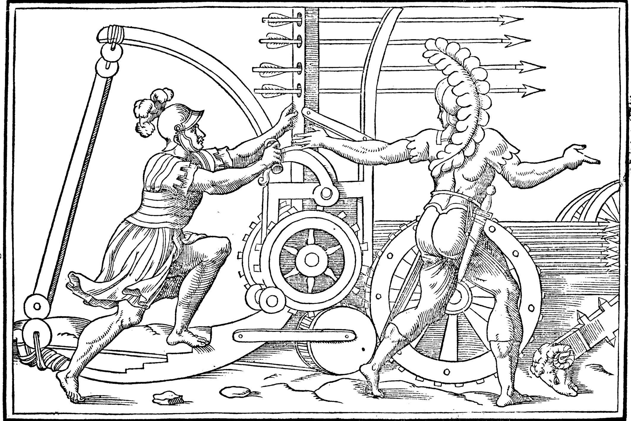 24x36 gallery poster, Engraving illustrating a Roman catapult design ...