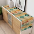 Bohemian Red Table Runner 13x108 inch Green Yellow Abstract Retro ...