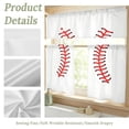 Baseball Stitch Pattern Red 3-Piece Kitchen Curtain Set - Tier Valance ...