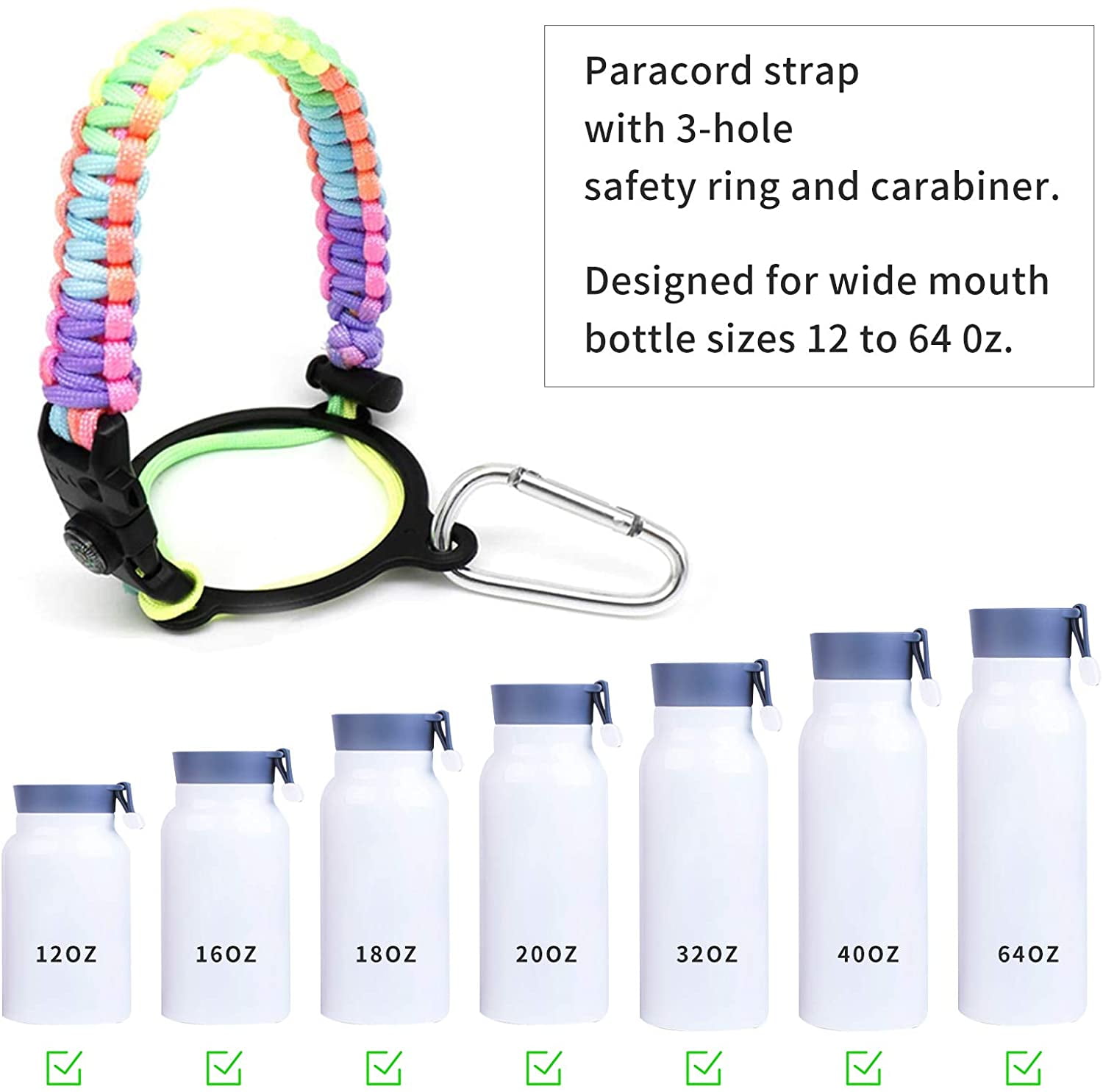 Water Bottle Strap Paracord Handle For Hydro Flask Bottles, 迅速な対応で商品をお ...