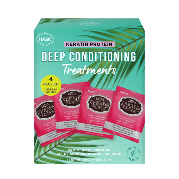 HASK Keratin Protein Smoothing Sulfate-Free Deep Conditioner, 4-Pack (1 ...