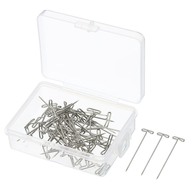 Uxcell 1.5'' T Shaped Pins Steel Blocking Pin Needles for Crafts ...