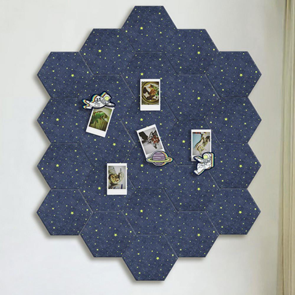 Hexagon Felt Board Tiles Self Adhesive Wall Bulletin Boards Felt Memo