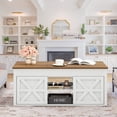 Uforic 48" Farmhouse Lift Top Coffee Table with Sliding Barn Door ...