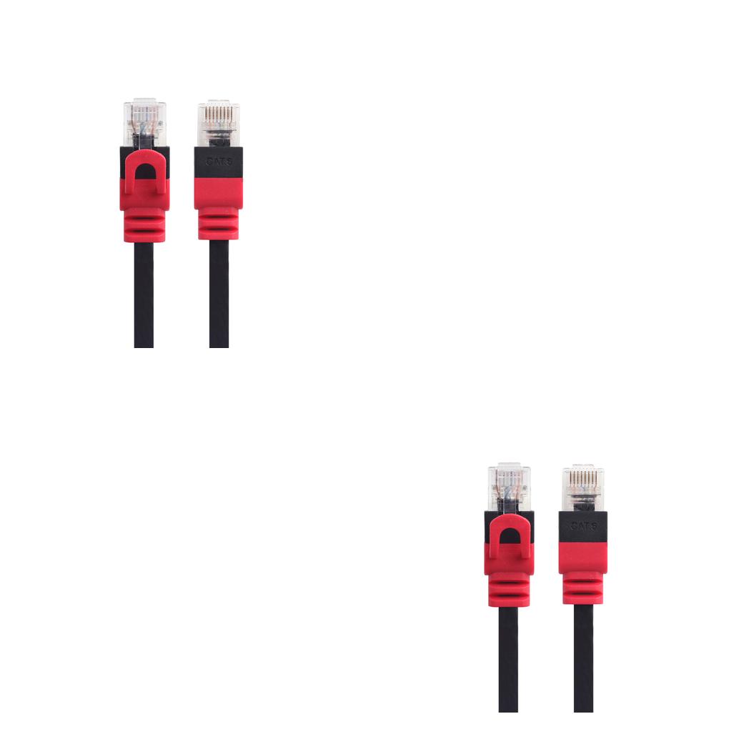 2pcs 1000Mbps Cat6 LAN Network Flat PVC Internet Ethernet Slim Patch ...