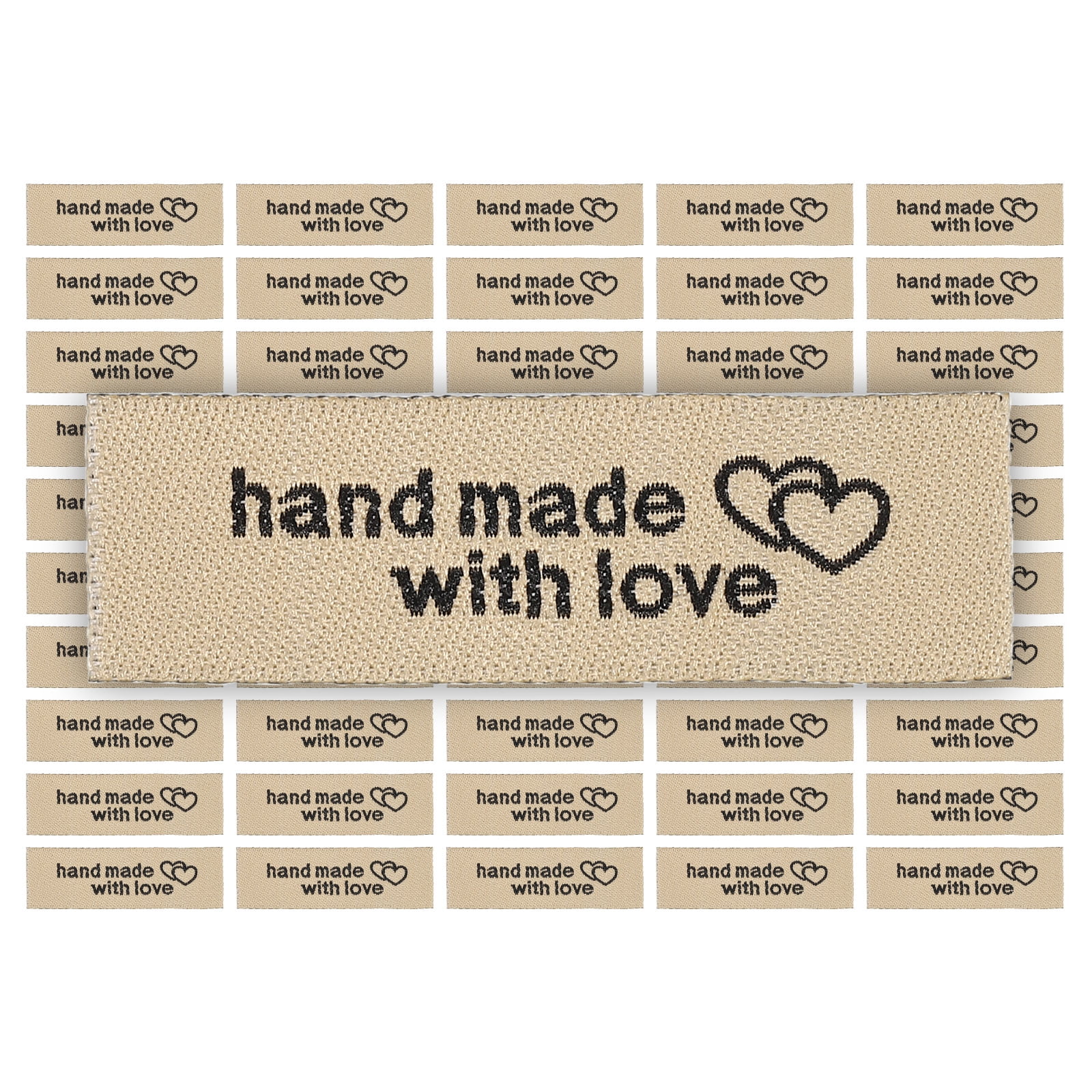 50pcs Handmade with Love Sewing Labels Embroidered Label Tags for Sew ...