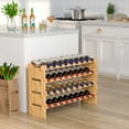 Wine Rack Freestanding Floor - 36 Wine Bottle Holder, Large Stackable ...