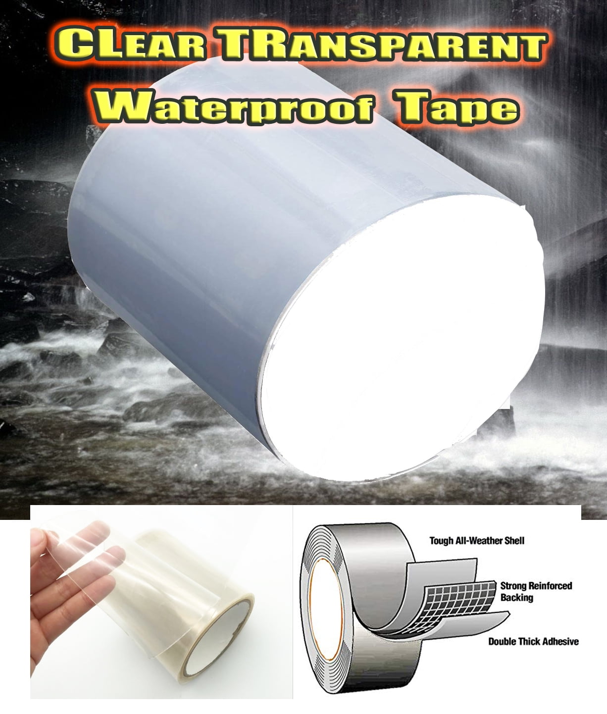 Flex Waterproof Tape Rubberized Waterproof Automotive Tape, 4 inches x ...