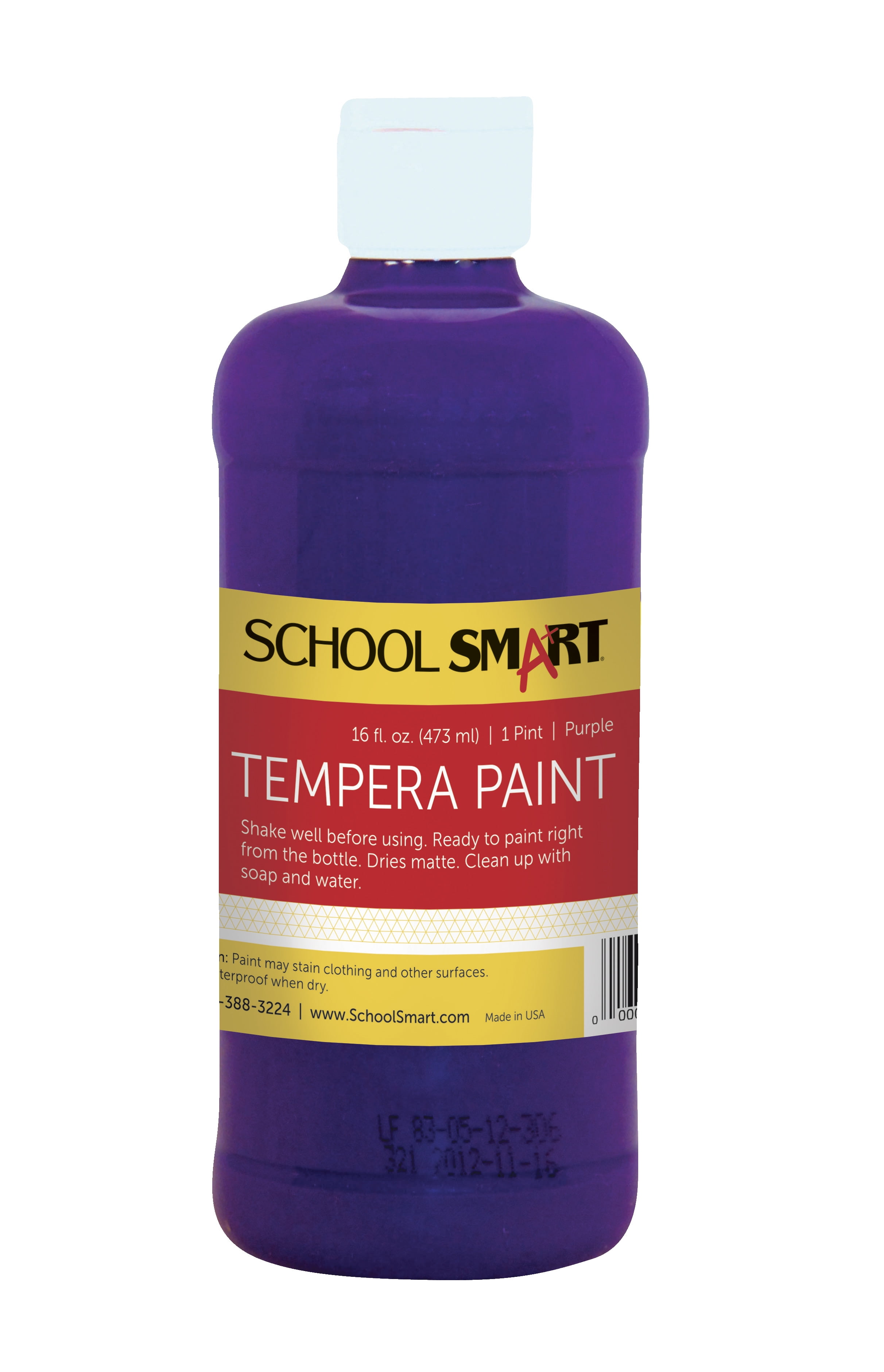 School Smart Non-Toxic Multi-Purpose Liquid Tempera Paint, 1 pt Plastic ...