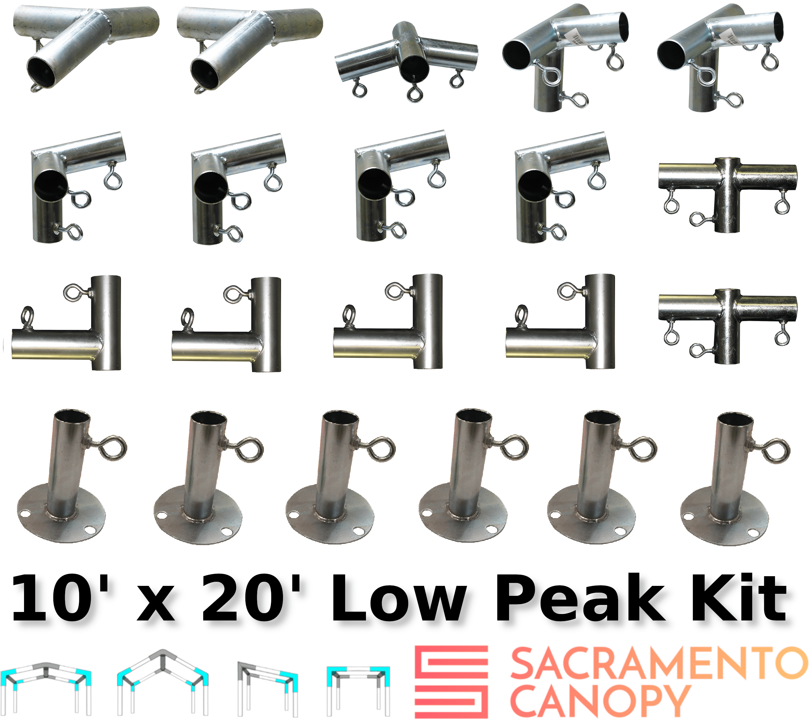 Slope Roof Canopy Fittings Kits 10 Wide DIY Greenhouse, RV Boat Carport ... Slope Roof Canopy Fittings Kits 10 Wide DIY Greenhouse, RV Boat Carport ...