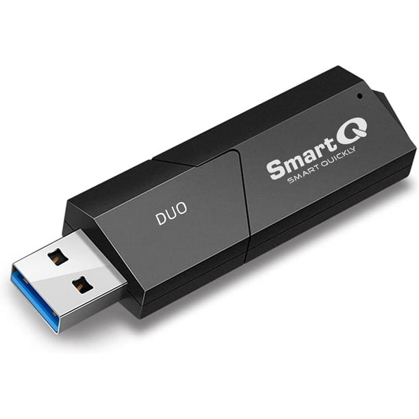 SmartQ C307 SD Card Reader Portable USB 3.0 Flash Memory Card Adapter Hub for SD, Micro SD, SDXC ...