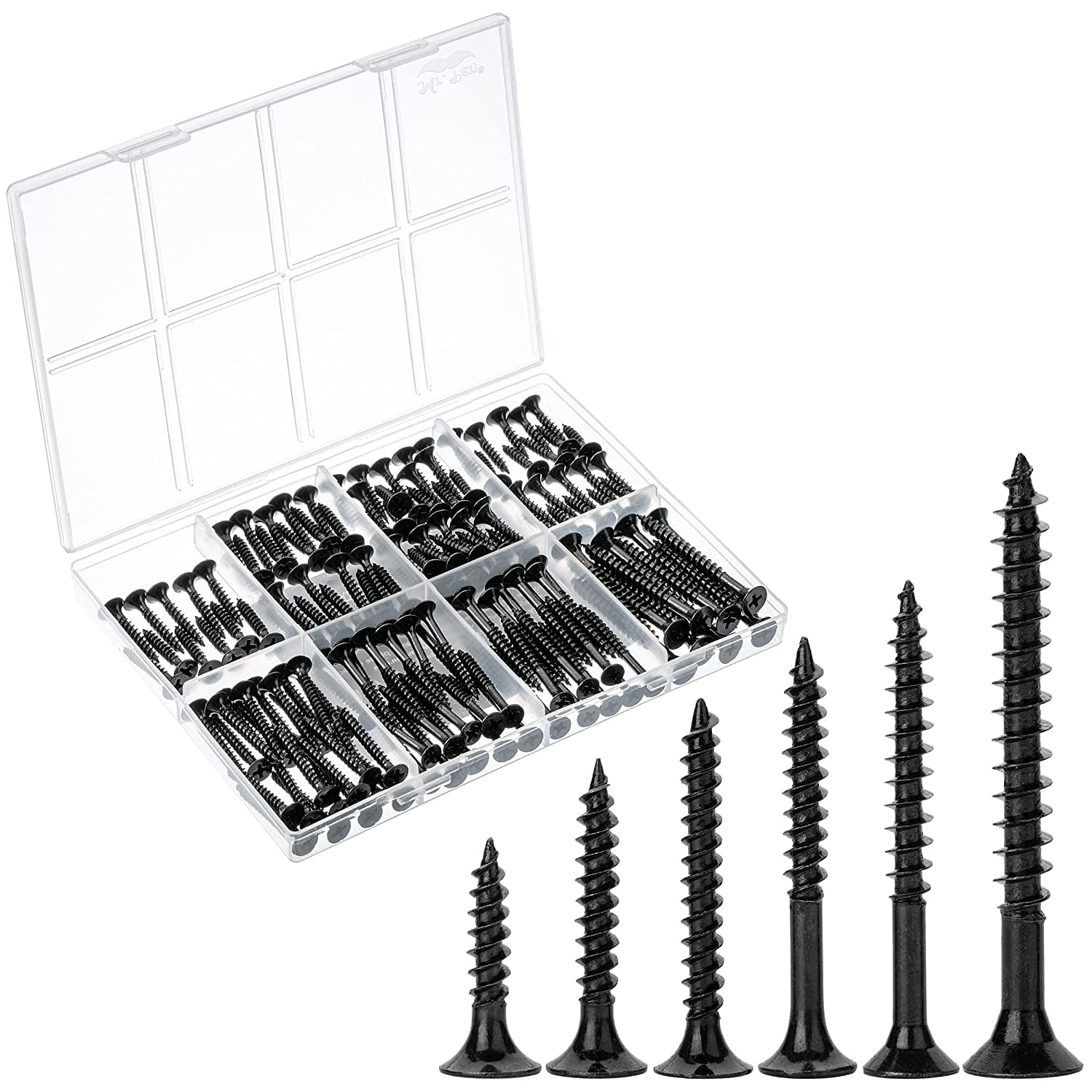 Mr. Pen- Wood Screws Assortment Kit, 152 pcs, Black Wood Screws ...