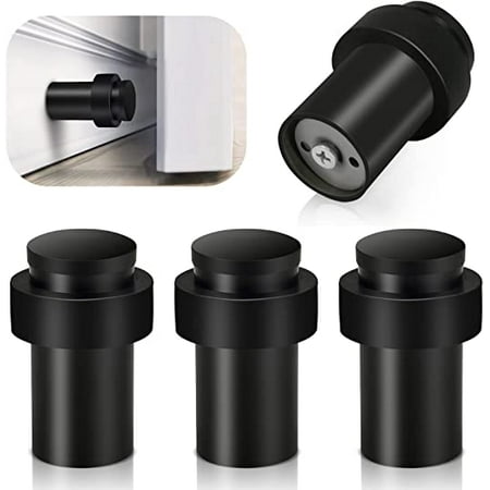 Set of 4 Heavy Duty Stainless Steel Door Stops for Baseboards, Modern ...