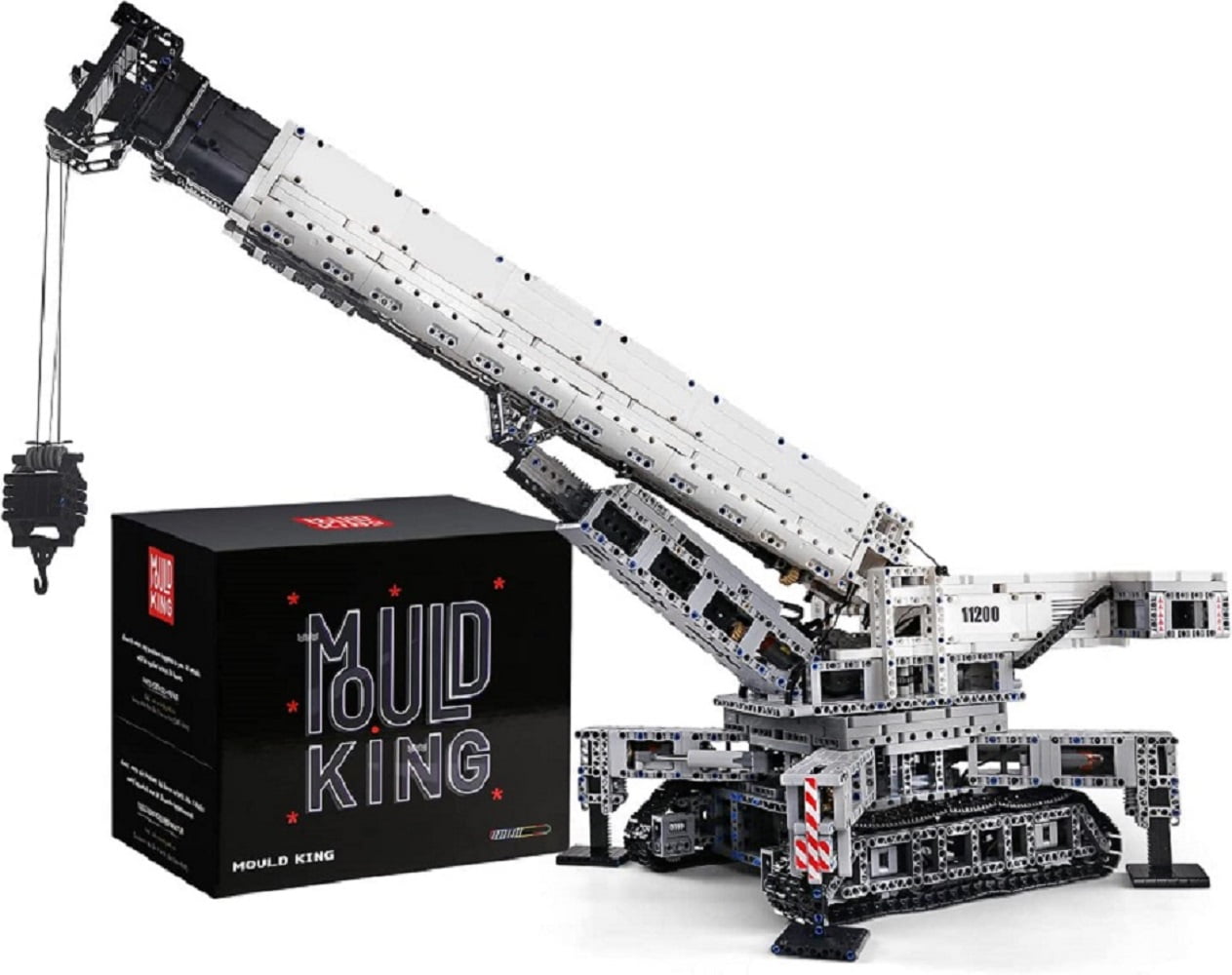MOULD KING 17002 Remote Control Crawler Crane Truck Building Blocks Kit ...