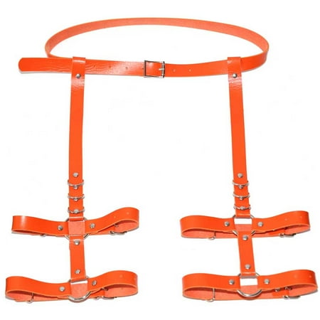 Women Punk Leather Harness Garter Belt Adjustable Waist Leg garter ...