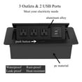 Pop Up Desktop Electrical Plug: Countertop Hidden Socket with 3 Outlets ...