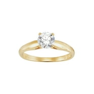 1/10 Ct T.W. Diamond Cluster 10kt Yellow Gold Engagement Ring - Walmart.com