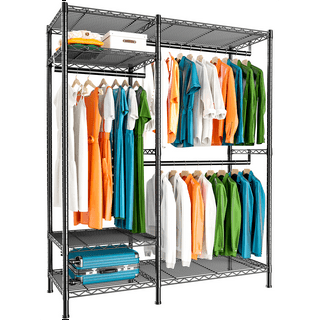 Telescopic Garment Rack, Premium Heavy Duty Movable Coat Hanger Clothes ...