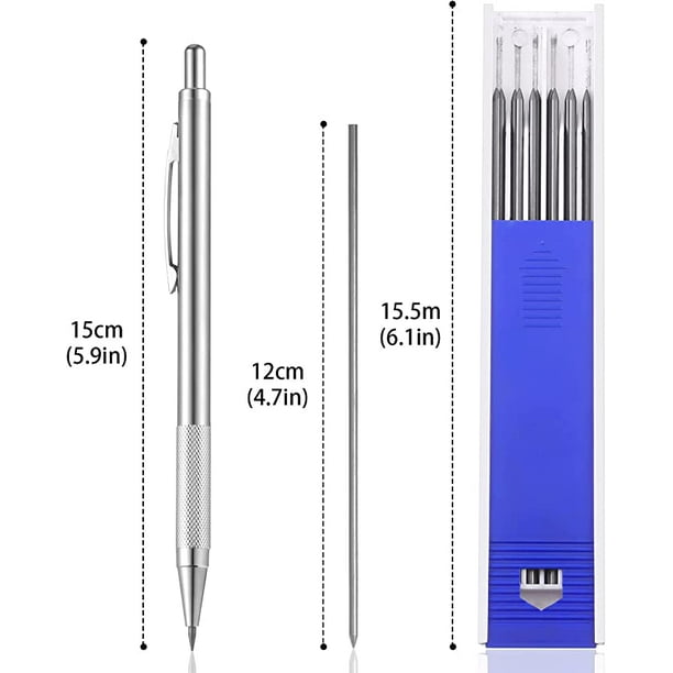 Stainless Steel Engineering Mechanical Pencil Portable Replacement Anti ...