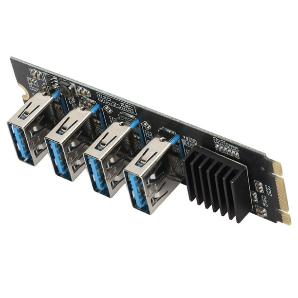 M.2 To 4 PCIE Ports Riser Card, M.2 NVME To PCIE 1X Riser Card Wide ...