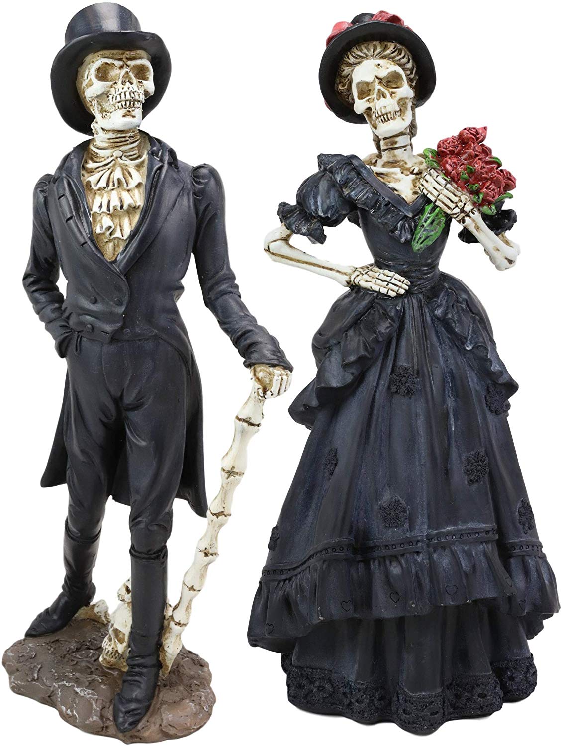 Ebros Skeleton Bride and Groom Couple in Steampunk Black Wedding ...