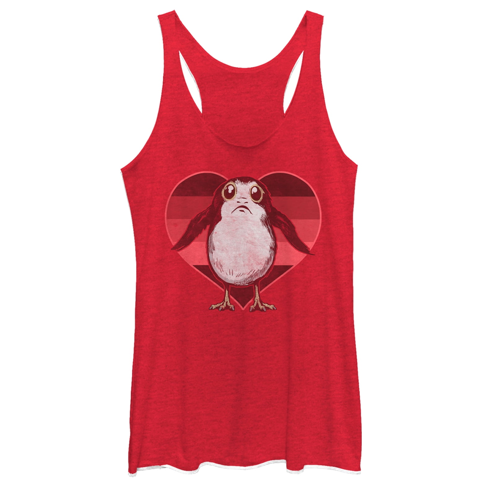 Women's Star Wars The Last Jedi Valentine Porg Heart Frame Racerback ...