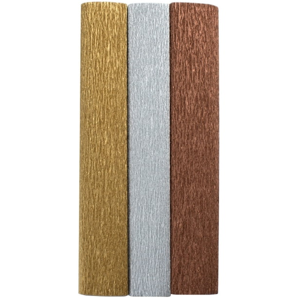 Extra Fine Crepe Paper 3/Pkg-Metallic - Walmart.com