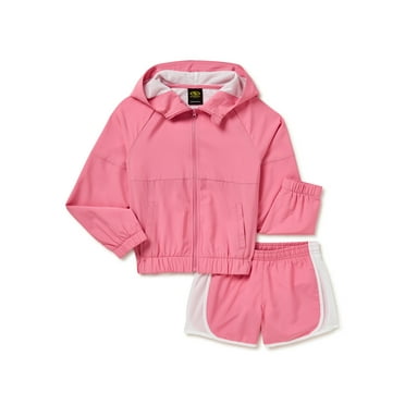 Athletic Works Girls Printed Fleece Sweatshirt and Jogger Sweatpants, 2 ...