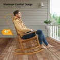 VINGLI Wooden Rocking Chair Outdoor, Patio Rockers with High Back ...
