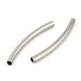 304 Stainless Steel Tube Beads Curved Tube Stainless Steel Color 25x2mm ...