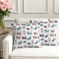 Cartoon Cats Pillow Covers Set of 4, Blue Green Purple Cat Simple ...