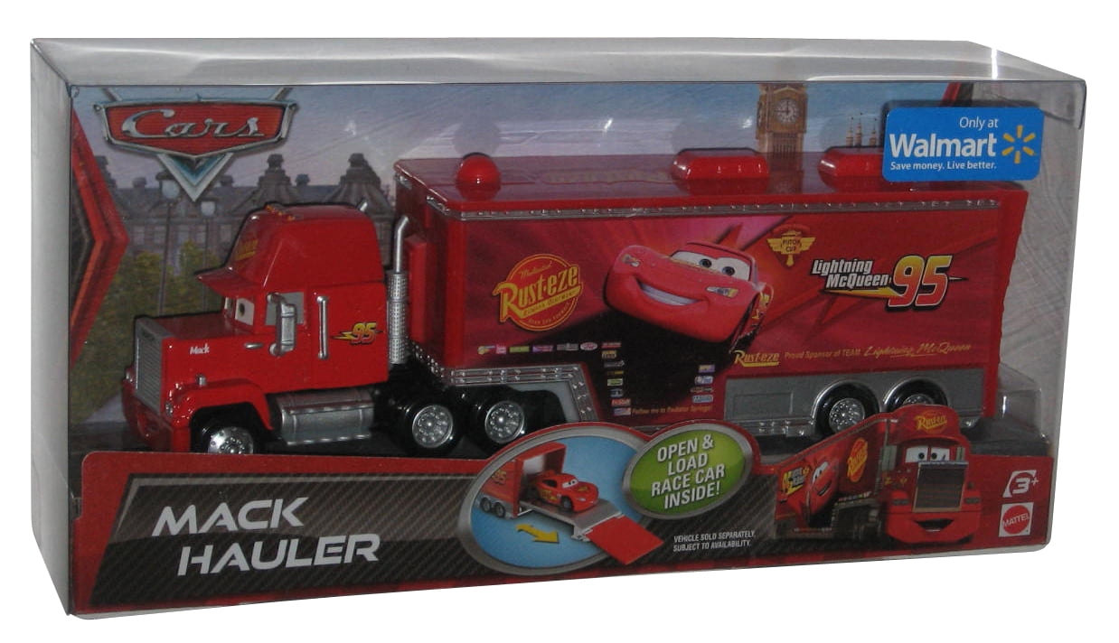 Disney Cars Movie Mack Hauler 2011 Mattel Red Toy Truck Wal Mart Exclusive
