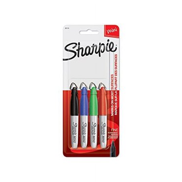Sharpie Mini Fine Point Permanent Markers, Assorted Colors, 4 Count ...