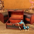 XIBUFE Vintage Wood Treasure Chest, Small Decorative Box with Password ...