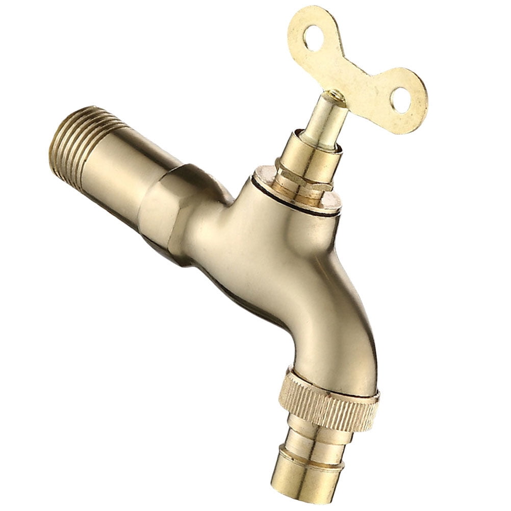 Copper Faucet With Key Washing Machine Faucet Quick Open Tap Wall-in ...