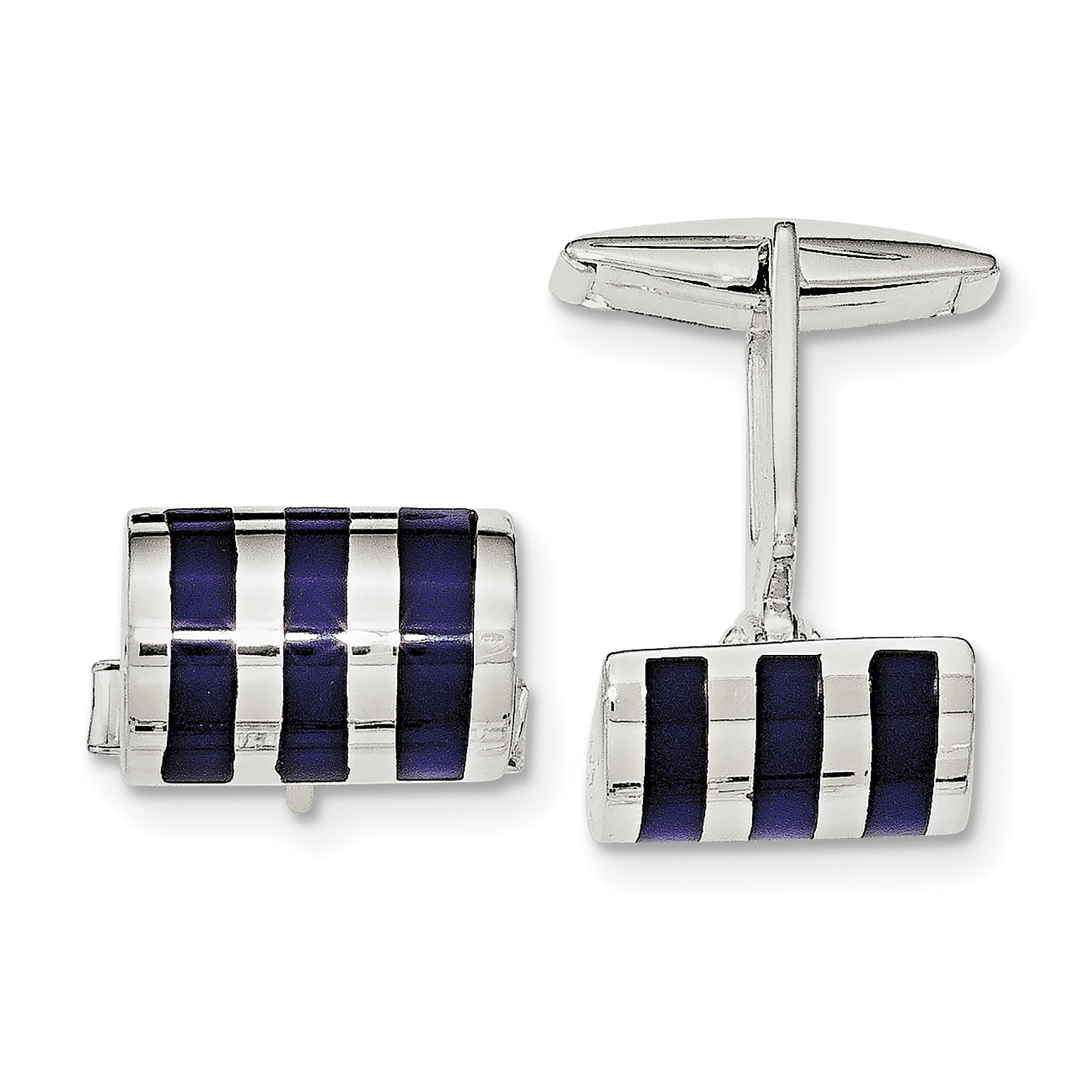 Sterling Silver Lapis Cuff Links QQ577 - Walmart.com