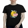 Colorful Abstract Design Cotton Short Sleeve T-Shirt - Yellow Circle ...