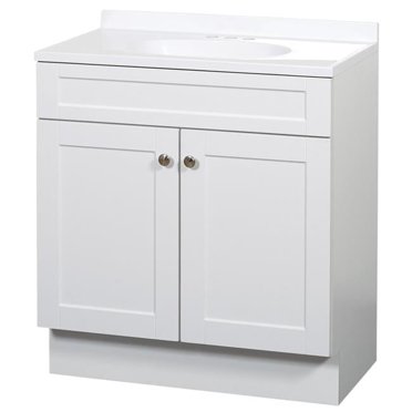 Zenith Home 2-Door Shaker Vanity with Top, Wood, Espresso, Cultured ...