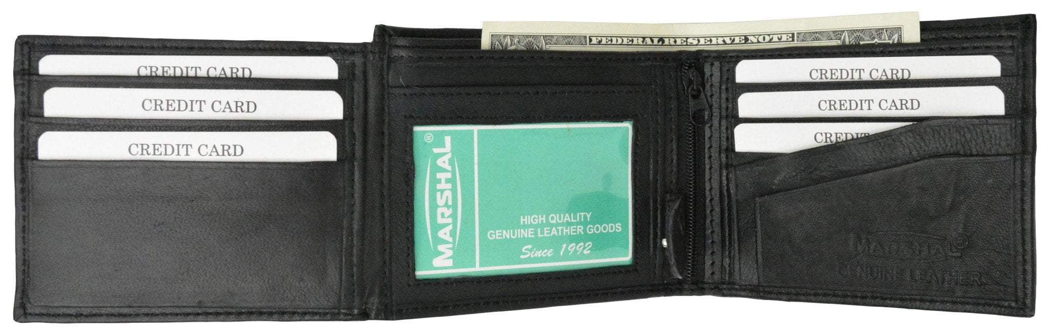 Premium Leather Bifold Side Flap with Snap ID Card Holder Wallet P 1533 ...