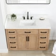 Gavino 48" Wood Vanity in Light Brown with Composite Stone Top no ...