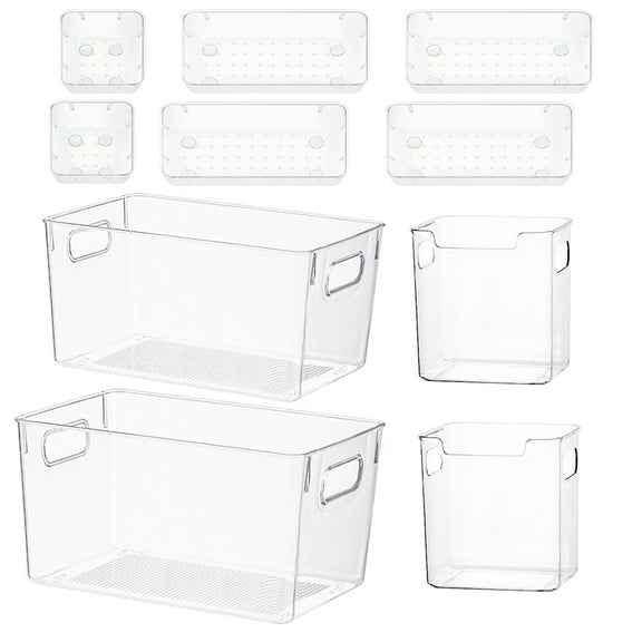 Clear Plastic Storage Bins, Perfect for Kitchen Organization or Pantry ...