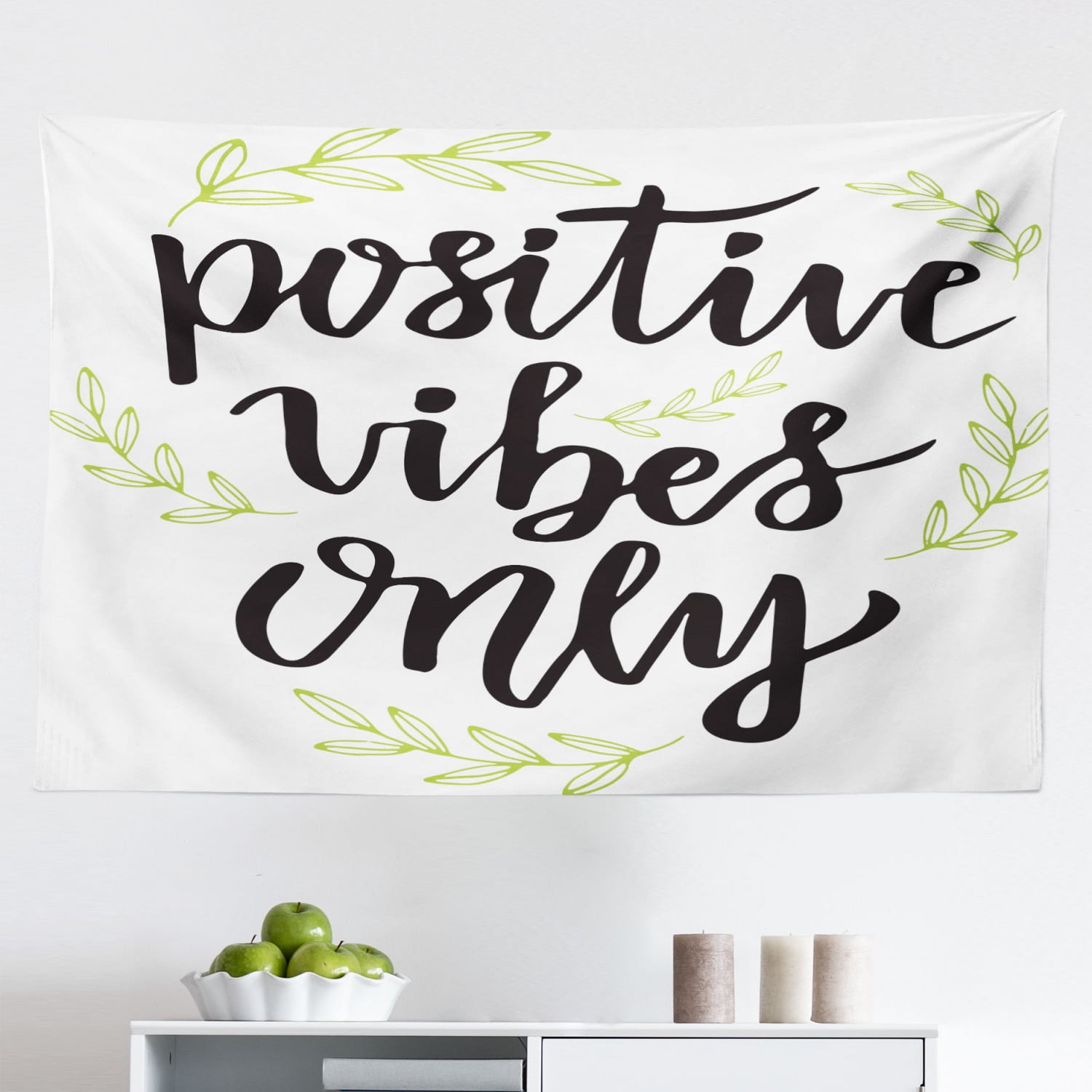 Positive Energy Tapestry, Cheerful Design Keep Smiling Typography with ...