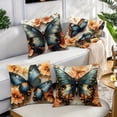 4 pieces of modern decorative pillow cover - elegant butterfly flower ...