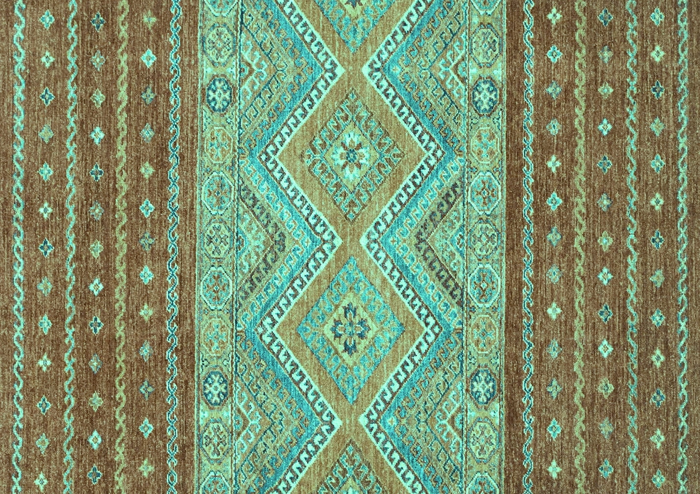 Ahgly Company Machine Washable Indoor Rectangle Southwestern Turquoise ...